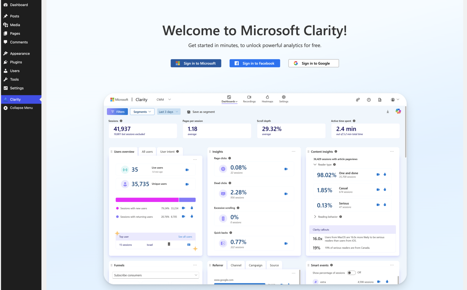 Microsoft Clarity: The Best Free Analytics Tool for WordPress